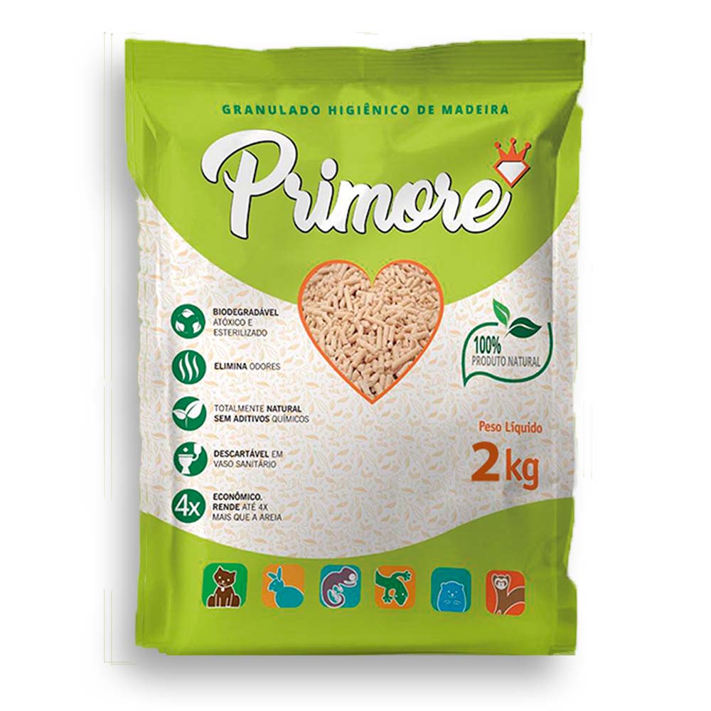 PRIMORE GRANULADO HIGIENICO MADEIRA 2 KG - Village Pet