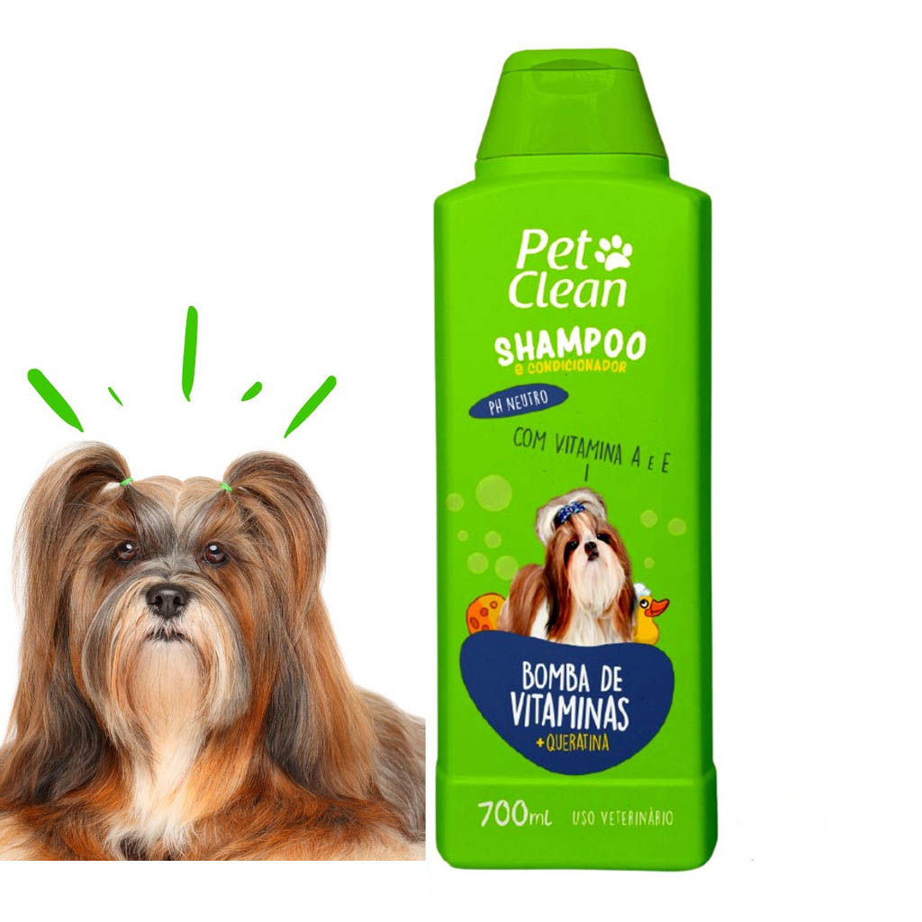 Shampoo para Cachorros e Gatos Bomba de Vitaminas 700mL - Pet Clean ...