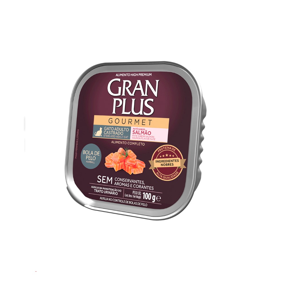 GRAN PLUS GOURMET LATA GATO CASTRADO SALMÃO 100G